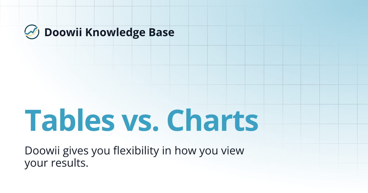 Tables vs. Charts | Doowii Knowledge Base